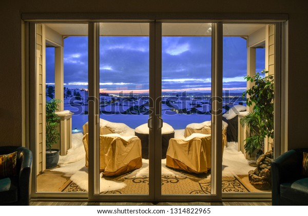 Photo de stock Hillside View Inside Looking Out Patio 1314822965 ...