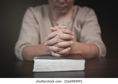 Hold Hands Prayer On Scriptures Pray Stock Photo 2166983991 | Shutterstock