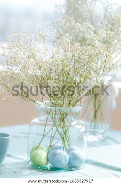 Home Interior Blue Tones Easter Decoration Stock Photo 1685327917 ...