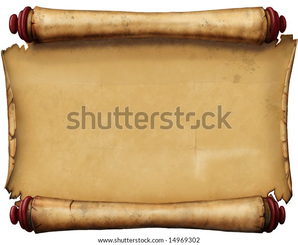 Horizontal Old Blank Scroll Stock Photo (Edit Now) 14969302