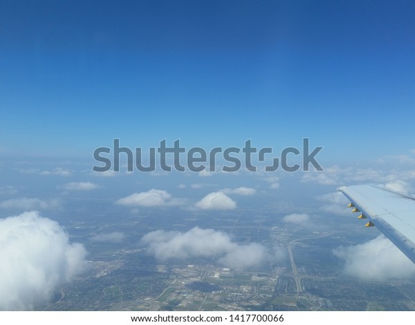 Horizontal View Plane Looking Down Ground Stock Photo 1417700066 ...