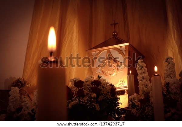 Horizontal View Tabernacle Consecrated Host Inside Stock Photo ...