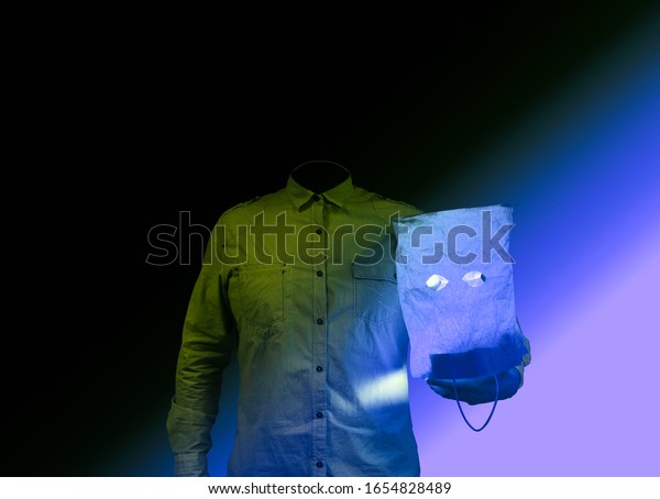 Horror Concept Man Without Head Holding Stock Photo 1654828489 ...