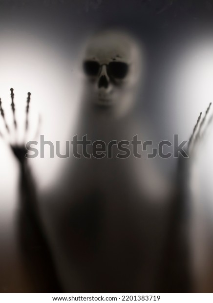Horror Skeleton Grim Reaper Behind Matte Stock Photo 2201383719 ...