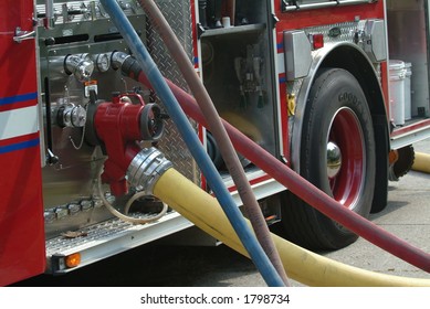 Hoses Streaming Active Fire Engine Stock Photo (Edit Now) 1798734