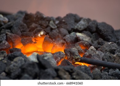 Hot Fire Forging Forge Blacksmith Bistritaromania Stock Photo 668941060 ...