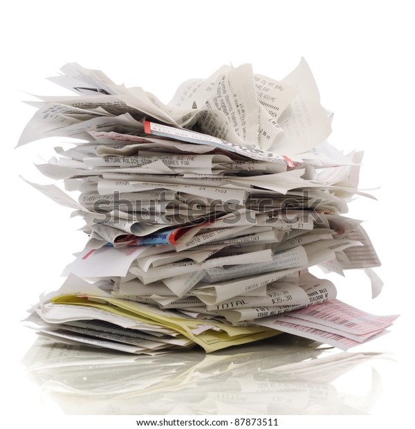 Huge Stack Receipts On White Background Stock Photo 87873511 | Shutterstock