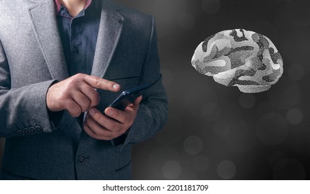 Human Brain Network Man Hold Phone Stock Photo 2201181709 | Shutterstock
