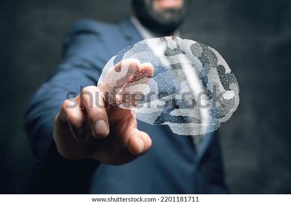 Human Brain Network Man Tapping On Stock Photo 2201181711 | Shutterstock