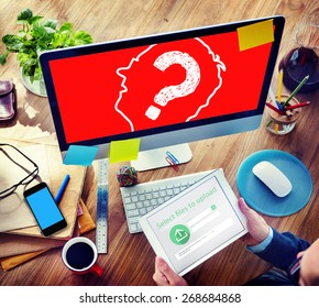 Human Brain Thinking Confusing Question Mark Foto stock 268684868 ...