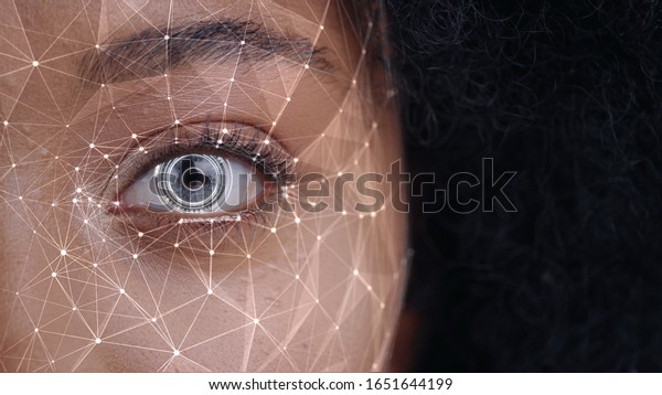 Human Eye Recognition Scanning Process Closeup Stock Photo (Edit Now ...
