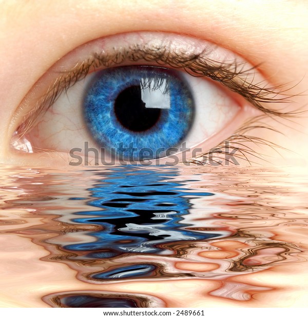 Human Eye Reflected Surface Water Stock Photo (Edit Now) 2489661