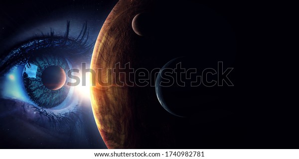 Human Eye Space Elements This Image Stock Photo 1740982781 | Shutterstock
