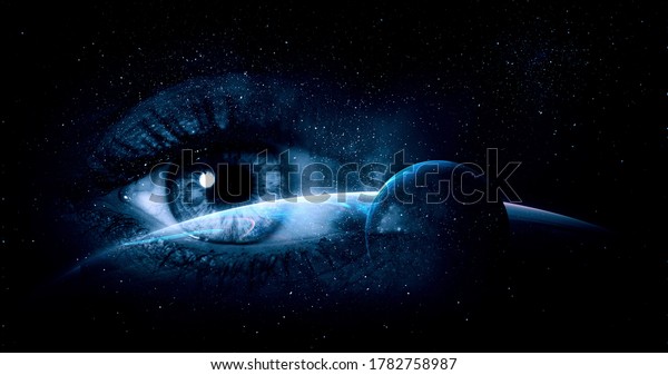 Human Eye Space Elements This Image Foto stock 1782758987 | Shutterstock