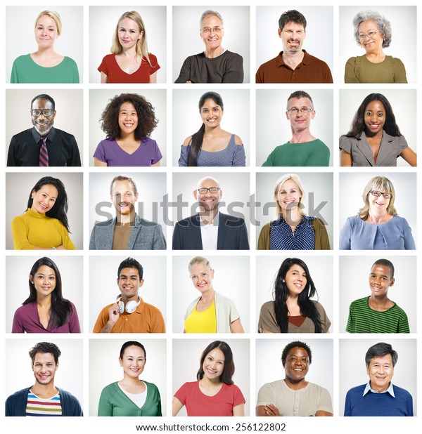 Human Face Set Faces Collection Diversity Stock Photo (Edit Now) 256122802