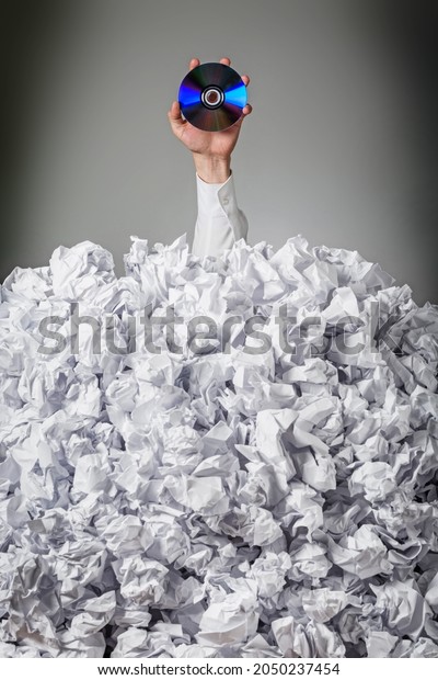 Human Hand Buried Papers Stack Stock Photo 2050237454 | Shutterstock