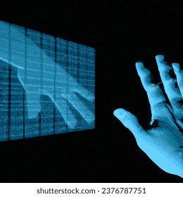 Human Hand Connecting Digitialcomputer Lines Hand AI-generated image ...