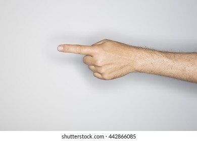 Human Hand Pointing Left Side Isolated Stock Photo 442866085 | Shutterstock