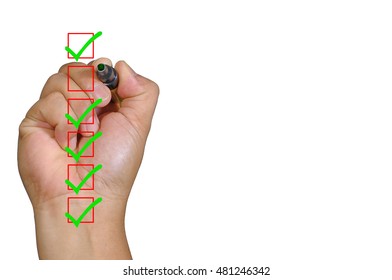 Human Hand Process Complete All Checklist Stock Photo 481246342 ...