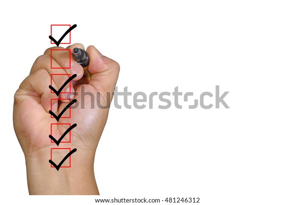 Human Hand Process Complete All Checklist Stock Photo 481246312 ...