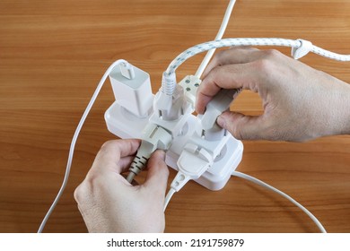 Human Hands Hold Plug Multiple Plugs Stock Photo 2191759879 | Shutterstock