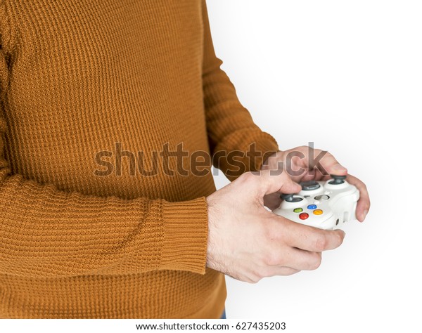 Human Hands Holding Game Controller Leisure Stock Photo 627435203 ...