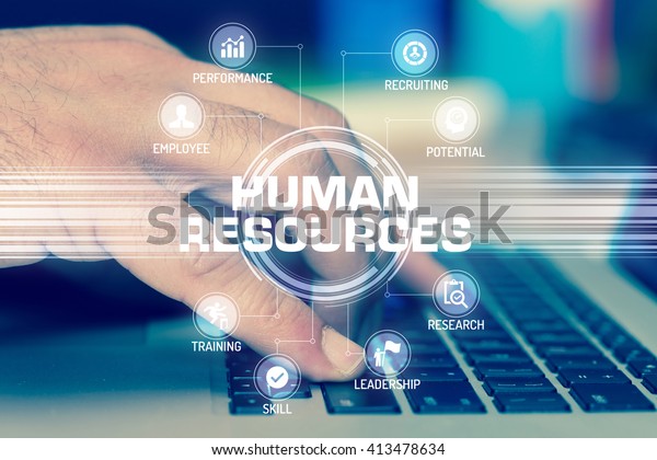Human Resources Technology Communication Touchscreen Futuristic Stock ...