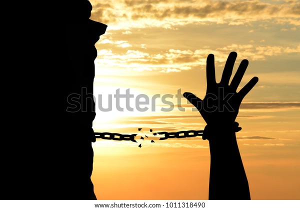 Human Shadow Image Human Hand Chain Stock Photo (Edit Now) 1011318490