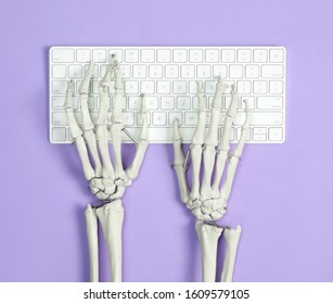 Human Skeleton Using Computer Keyboard On Stock Photo 1609579105 ...