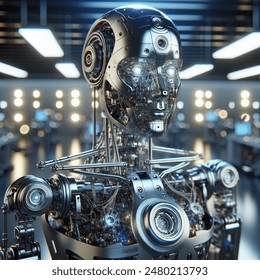 8k Hyper-realistic Advanced Male Humanoid Robot AI-generated image ...