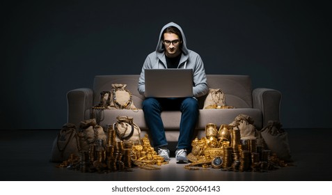 Hyper Realistic Scene Hacker Nerd Man AI-generated image 2520064581 ...