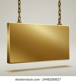 Hyperrealistic Blank Brushed Gold Rectangular Sign AI-generated image ...