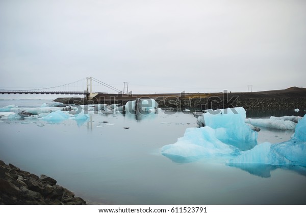 Ice Blocks River Bridge Stock Photo 611523791 | Shutterstock