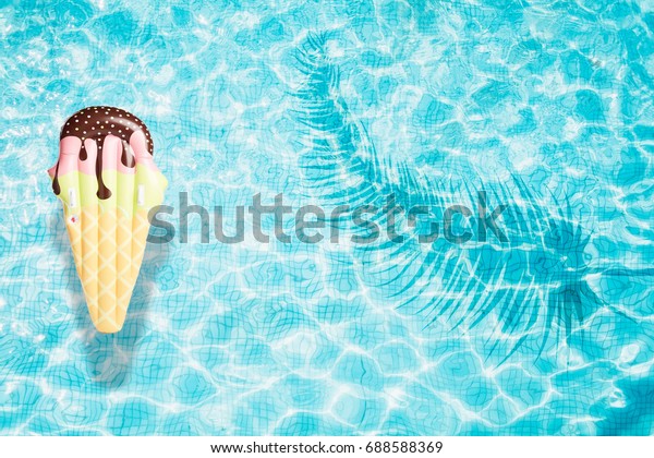 Ice Cream Pool Float Ring Floating Stock Photo (Edit Now) 688588369
