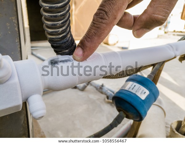 Ice Formation Ac Compressor Pipe Connected Stock Photo 1058556467 ...
