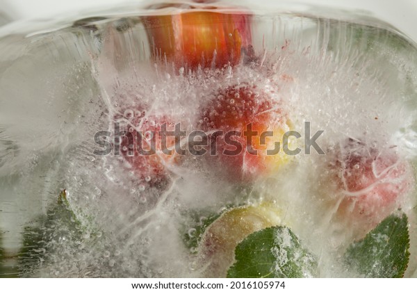 Ice Texture Small Round Plums Inside Stock Photo 2016105974 | Shutterstock