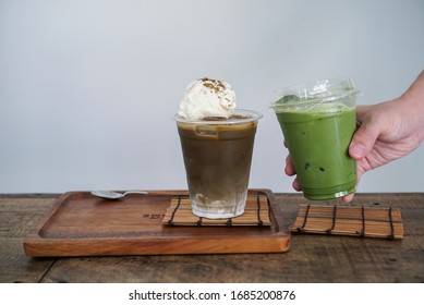 Iced Matcha Hojicha Float Two Plastic Stock Photo (Edit Now) 1685200876
