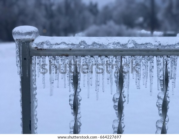 Iced Railing Stock Photo 664227697 | Shutterstock