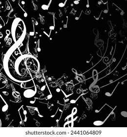 Music Notes Clefs Swirling On Musical AI-generated image 2376565949 ...