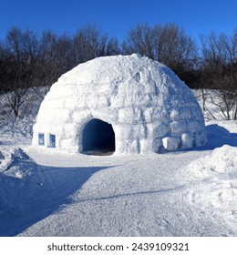 Cross-sectional Side View Half Built Igloo AI-generated image ...