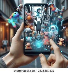 Illuminating Augmented Reality Characters Floating Air AI-generated ...