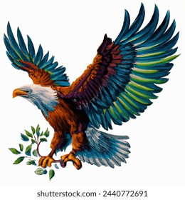 Illustration Eagle Flight Sapling Claws Isolated AI-generated image ...