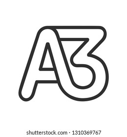 A3 Letter Design Logo Vector (.AI) Free Download