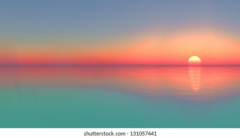 Golden Beach Sunset 2K wallpaper download