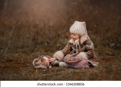 Little Girl with Rabbit HD wallpaper download