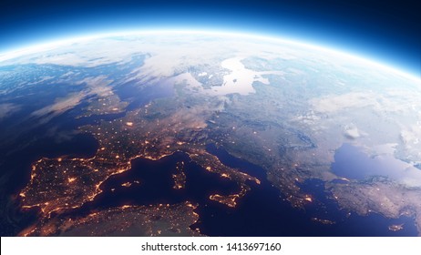 World view from space 4K wallpaper download
