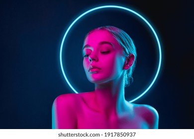 Neon Face 4K wallpaper download