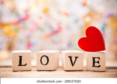 I Love You Letter blocks 4K wallpaper download