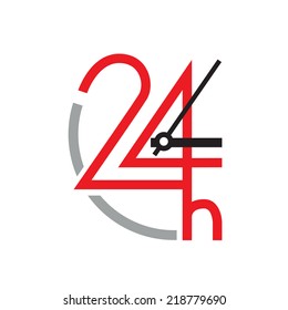 We Are Open 24 hours Logo Vector (.EPS) Free Download