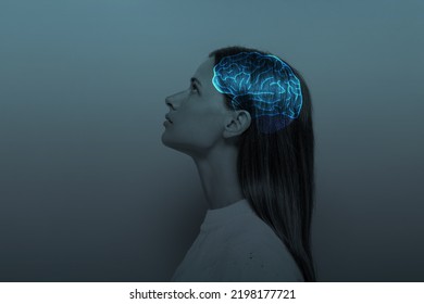 Gray and blue brain, 4K wallpaper download